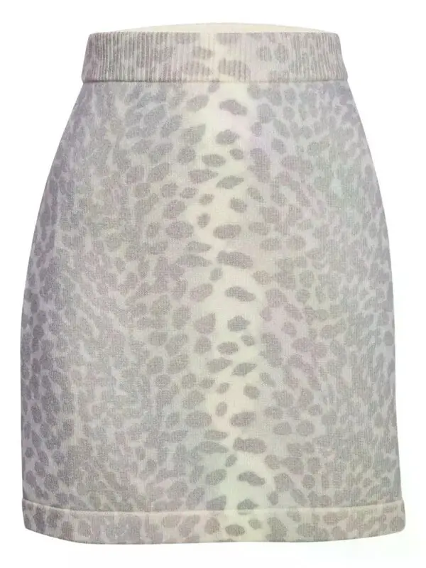 Kenzo Leopard-print Wool-cashmere Blend Mini Skirt