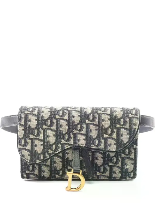Dior Saddle Oblique Belt Bag - Blue