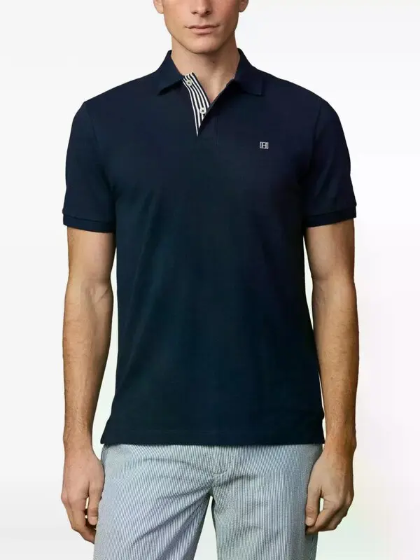 HACKETT  Stripe-trim Logo-embroidered Polo Shirt