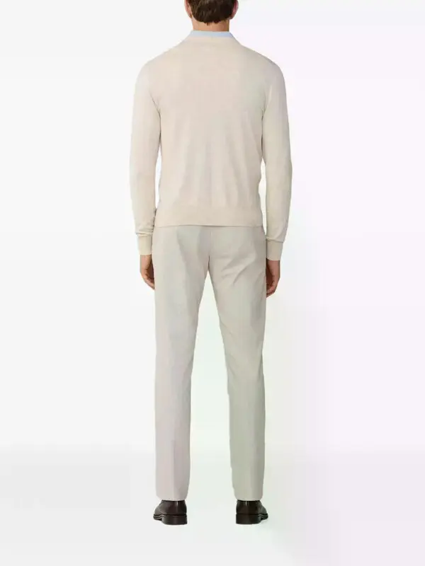 HACKETT  Embroidered Logo Crew Neck Sweater - Neutrals