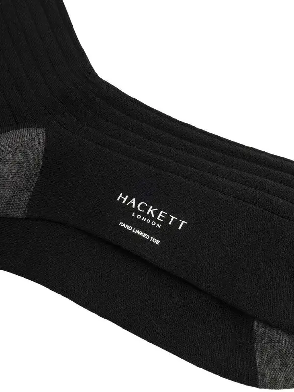 HACKETT LONDON Ribbed Knit Crew Socks With Contrast Trim