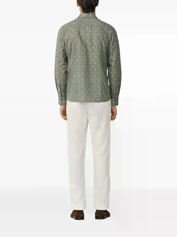 HACKETT  Tiger-print Kent-collar Shirt