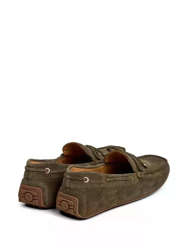 HACKETT  Leather Suede Boat Shoes - Green