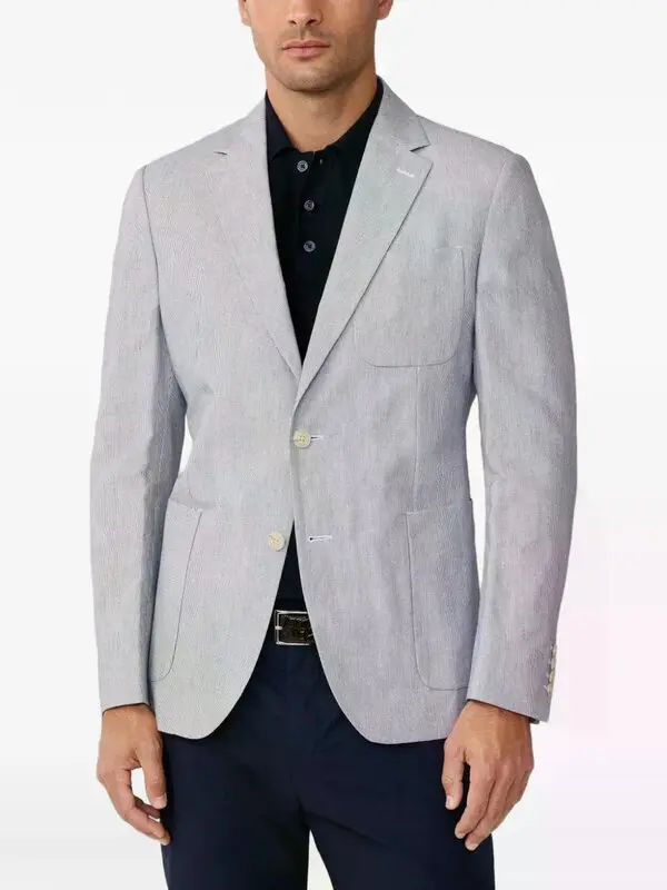 HACKETT LONDON Ascot Ticking-stripe Single-breasted Blazer