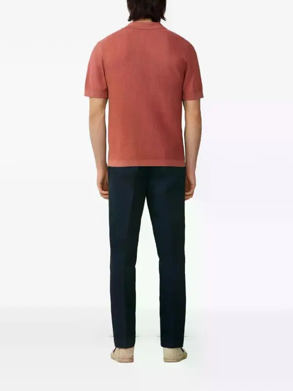HACKETT LONDON Riviera-collar Textured-knit Polo Shirt
