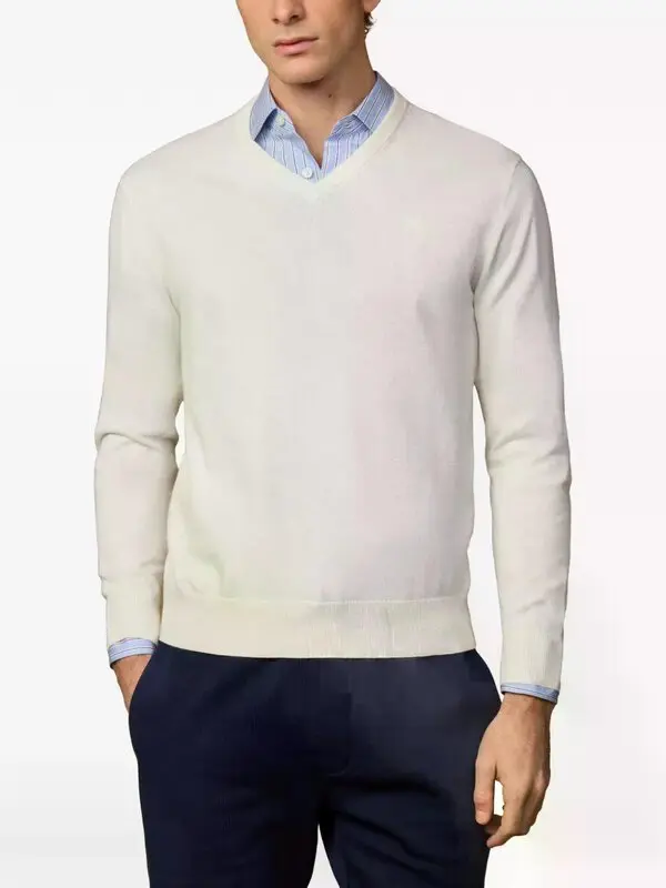 HACKETT LONDON V-neck Embroidered-logo Sweater