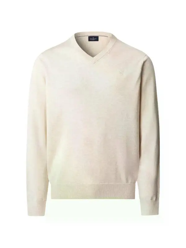 HACKETT  Embroidered V-neck Sweater - Neutrals