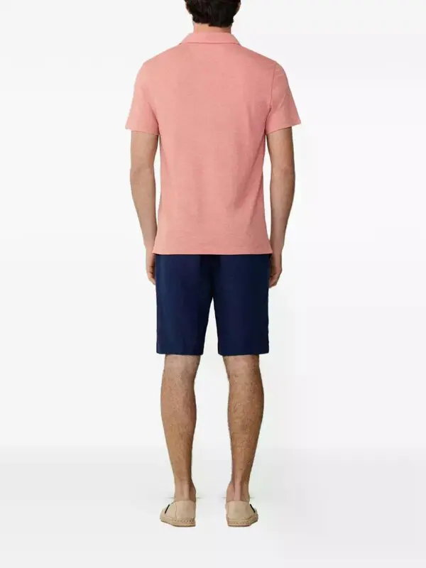 HACKETT  Embroidered Cotton-linen Polo Shirt