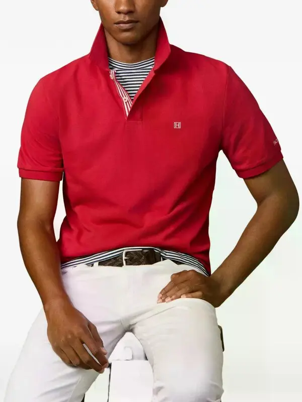 HACKETT  Stripe-trim Logo-embroidered Polo Shirt