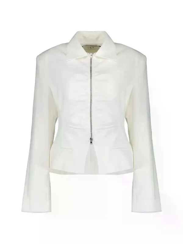 IRO PARIS Ruched Zip-up Jacket - White