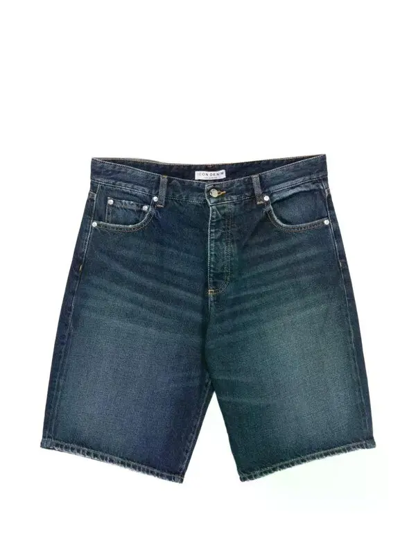 ICON DENIM LOS ANGELES Star-embroidered Denim Shorts - Blue