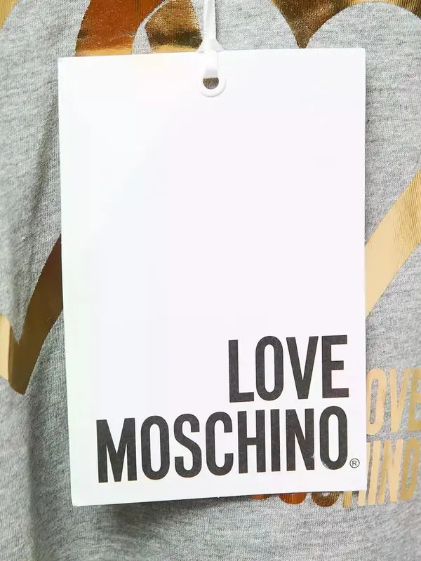 Moschino 2024 Cotton T-shirt With Gold Foil Hearts Graphic