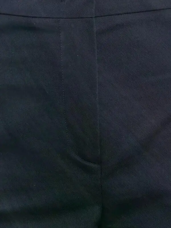 Sportmax Navy Cotton Trousers With White Stitching