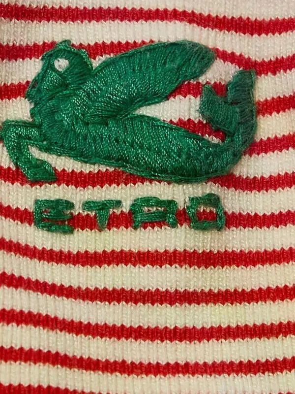 Etro Striped Logo-embroidered Bodysuit