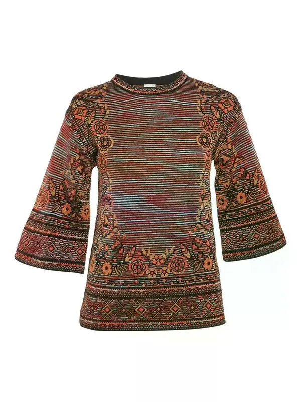 Missoni Intarsia Knit Three-quarter Sleeve Top