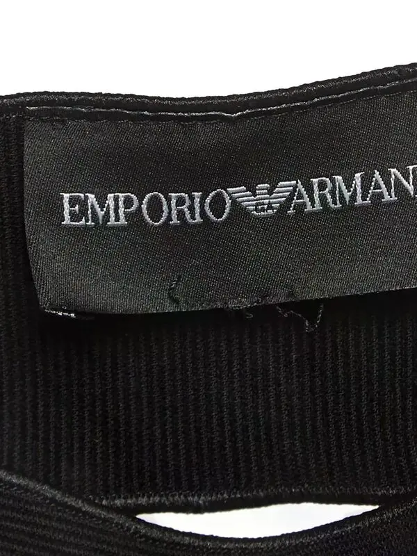 Emporio Armani Ribbed Sleeveless Peplum Top