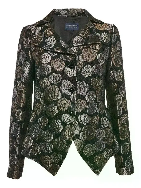 Emporio Armani Floral Jacquard Blazer - Black