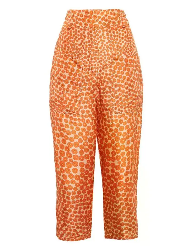 Stella McCartney Floral Print Silk High Waisted Trousers