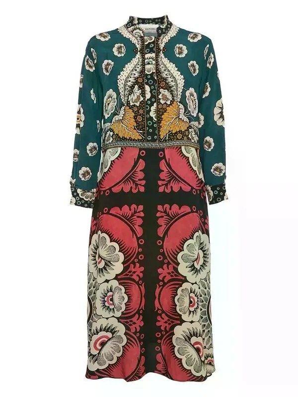 Valentino Garavani Printed Silk Crepe De Chine Midi Dress