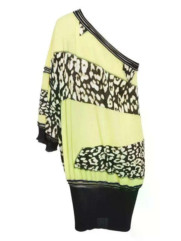 Roberto Cavalli Leopard Print One-shoulder Top