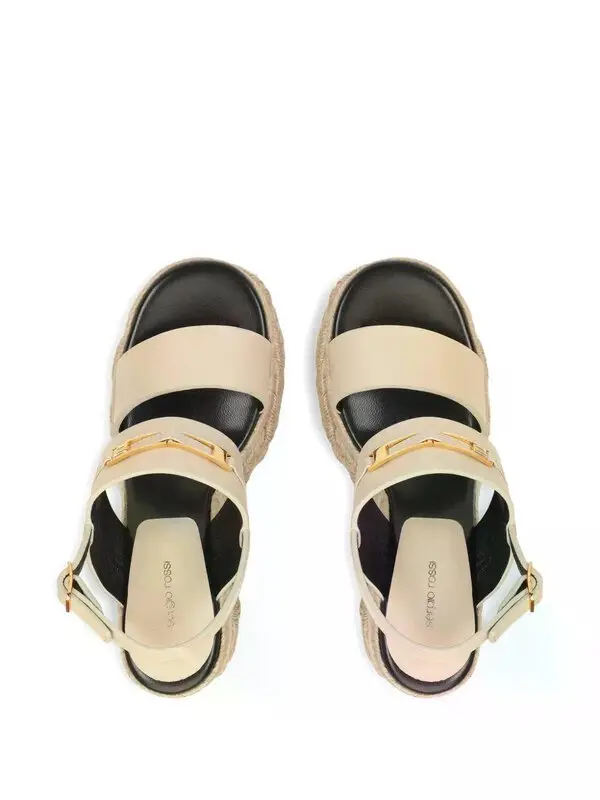 SERGIO ROSSI Bitt Buckle Plaited Sandals