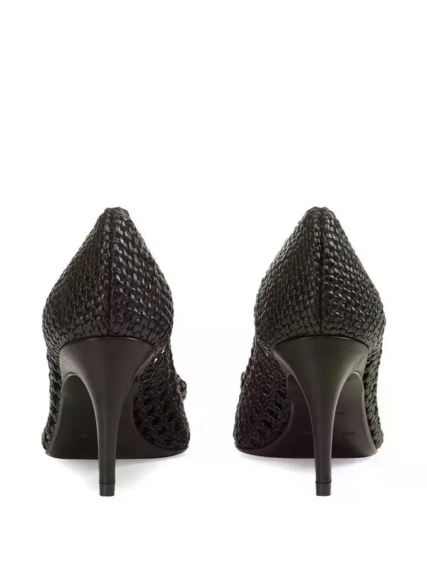 SERGIO ROSSI Braided Pointed Toe Stiletto Pumps - Black
