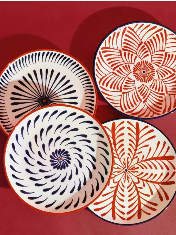 SERAX X Waww La Tablebazaar Geometric-pattern Dinner Plates