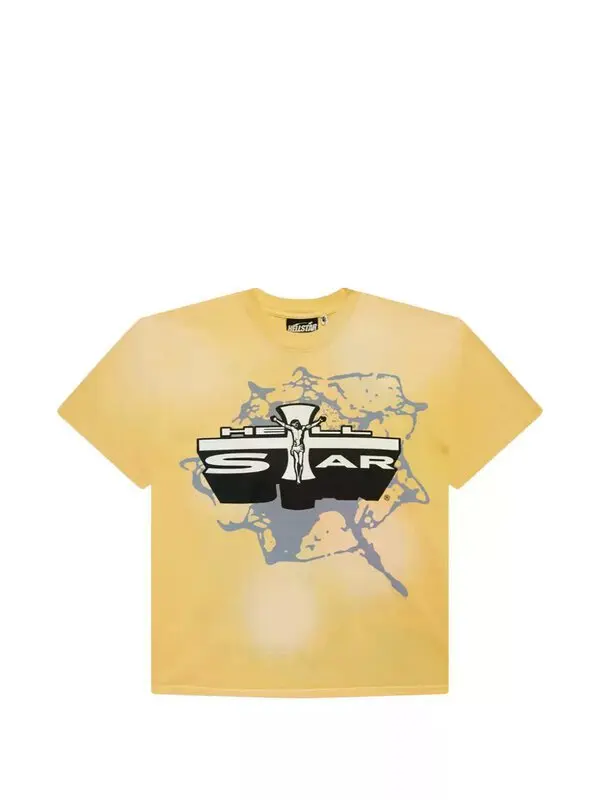 HELLSTAR Jesus 2.0 Logo-print T-shirt - Yellow