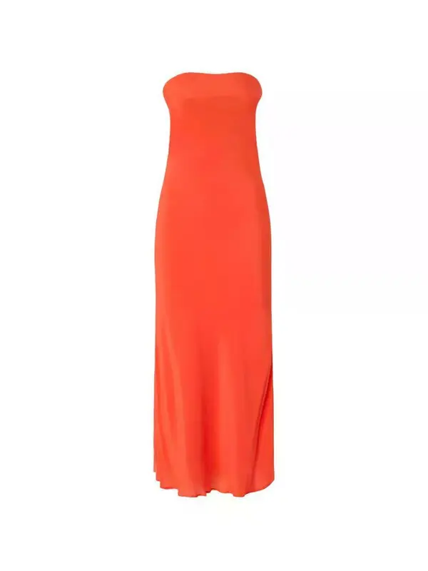 Pinko Strapless Satin Finish Maxi Dress