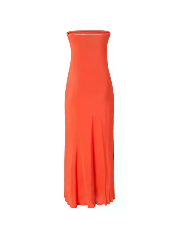 Pinko Strapless Satin Finish Maxi Dress