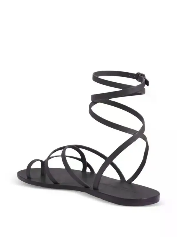 Manebí X Alex Rivière Studio Valentina Ankle-tie Flat Sandals - Black