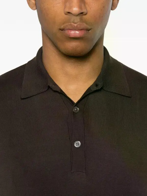 HOSIO Short-sleeve Knitted Polo Shirt