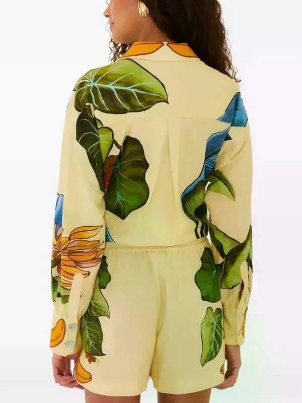Farm Rio Banana Grapes Tropical Print Shorts - Yellow