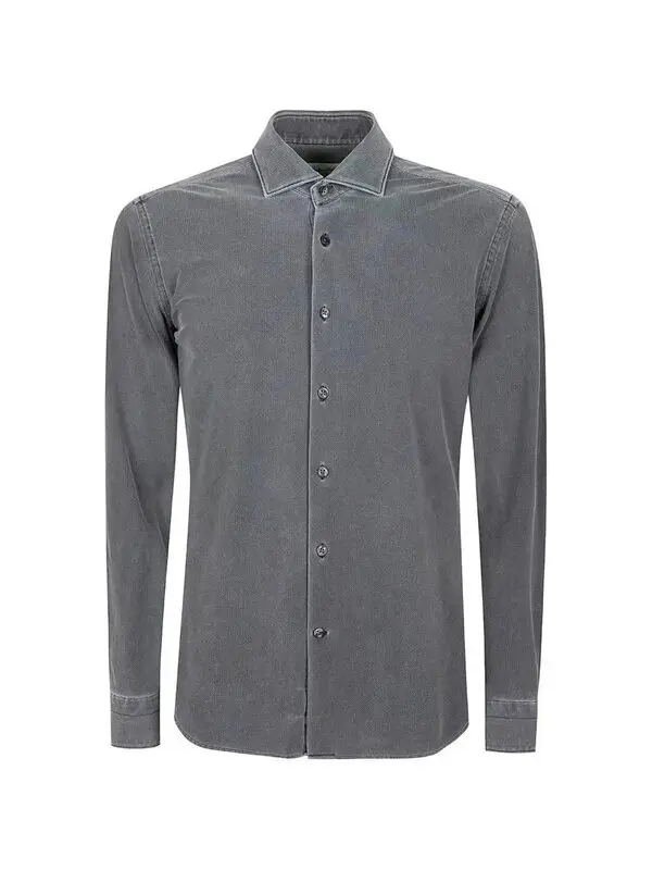 TINTORIA MATTEI 954 Piqué-weave Long-sleeve Shirt