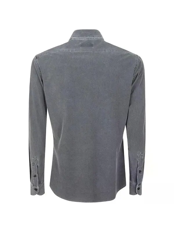 TINTORIA MATTEI 954 Piqué-weave Long-sleeve Shirt