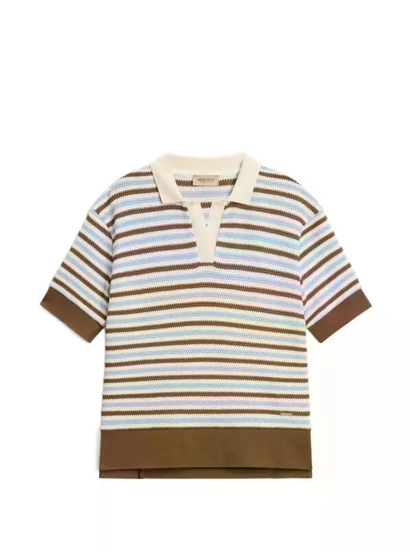 Woolrich Striped Crochet-effect T-shirt - White