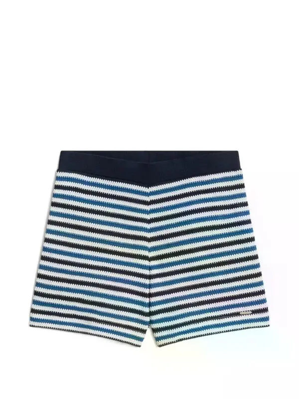 Woolrich Striped Crochet-effect Shorts - Blue