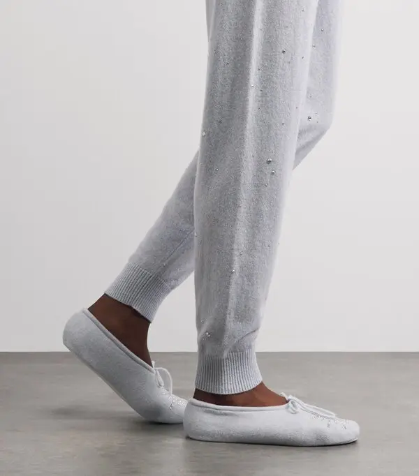 WILLIAM SHARP Embellished Cashmere Dolly Slippers