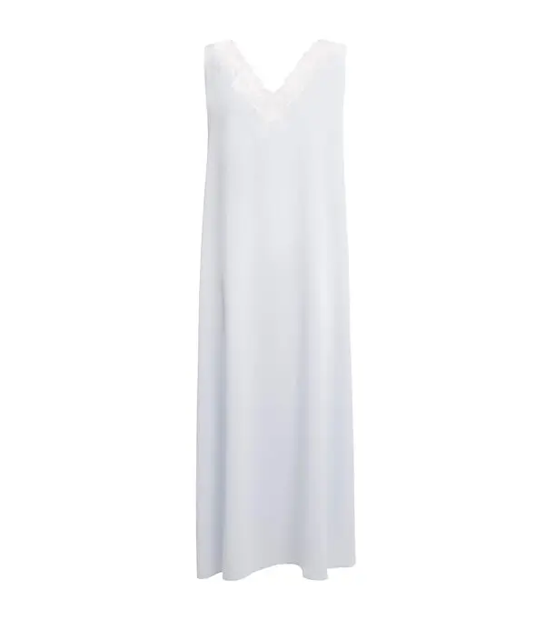 BOCAN Irina Silk Chiffon Nightdress - Blue