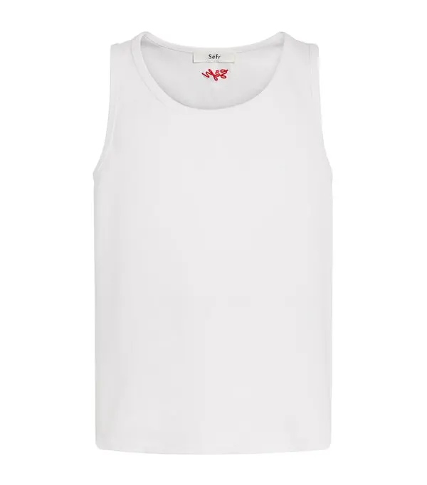 Séfr Cyril Stretch-cotton Ribbed Tank Top - White