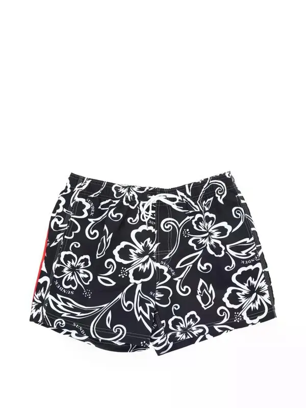 Sundek Floral Print Swim Shorts - Blue