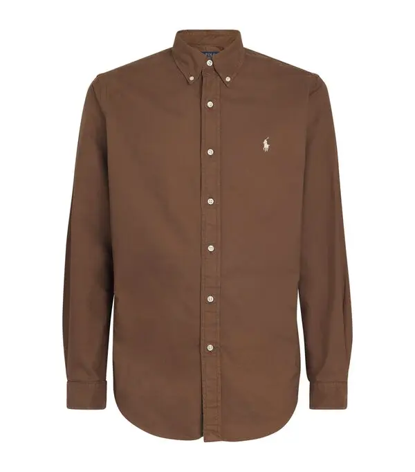 Polo Ralph Lauren Cotton Garment-dyed Oxford Shirt - Brown