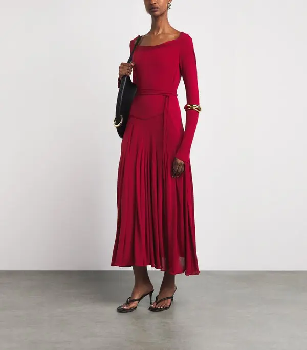 Tory Burch Jersey Pleated Midi Dress