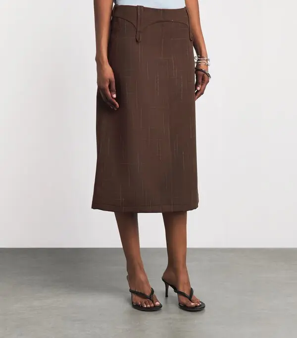 Tory Burch Stretch-wool Midi Skirt