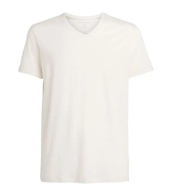 Derek Rose Basel V-neck Lounge T-shirt - Neutral