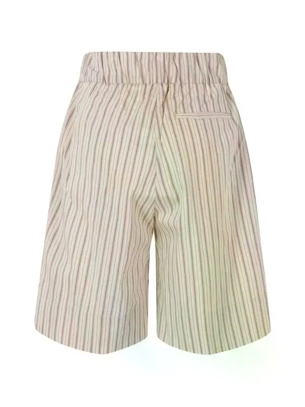 MYTHS Striped Elasticated-waist Mini Shorts