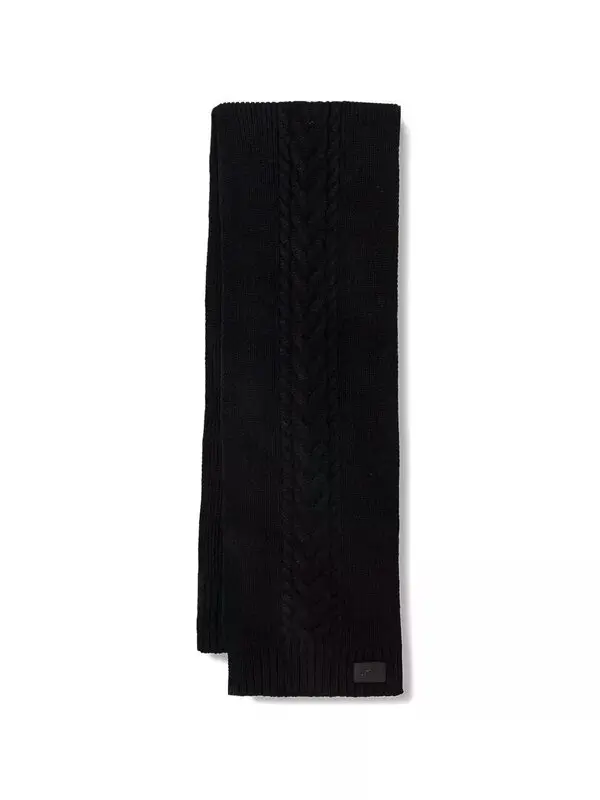 Dkny Cable-knit Ribbed Scarf - Black