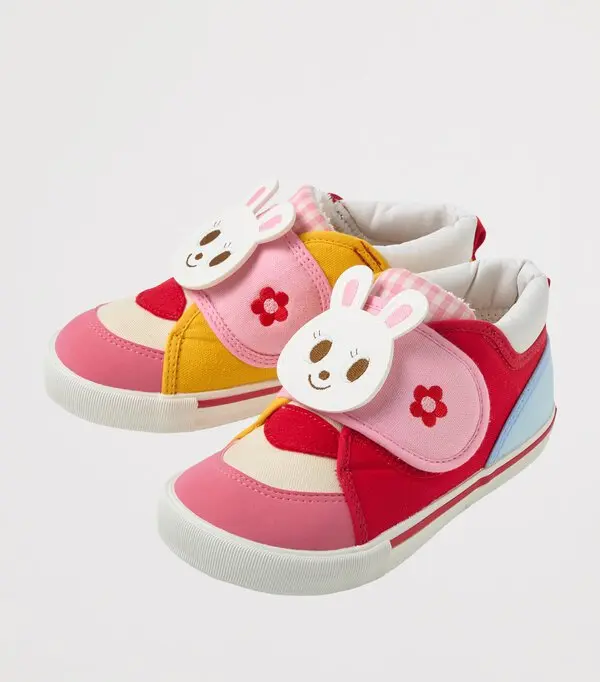 MIKI HOUSE Cotton-blend Bunny Appliqué Sneakers