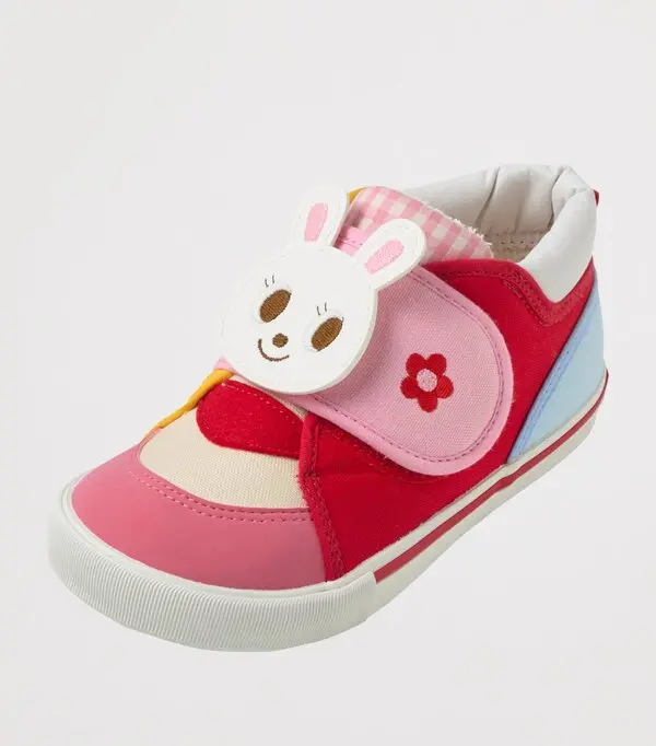 MIKI HOUSE Cotton-blend Bunny Appliqué Sneakers