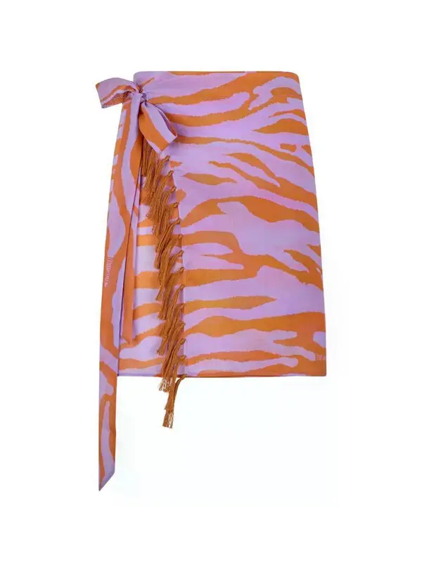 Attico Zebra-print Tassel-trimmed Mini Skirt - Purple
